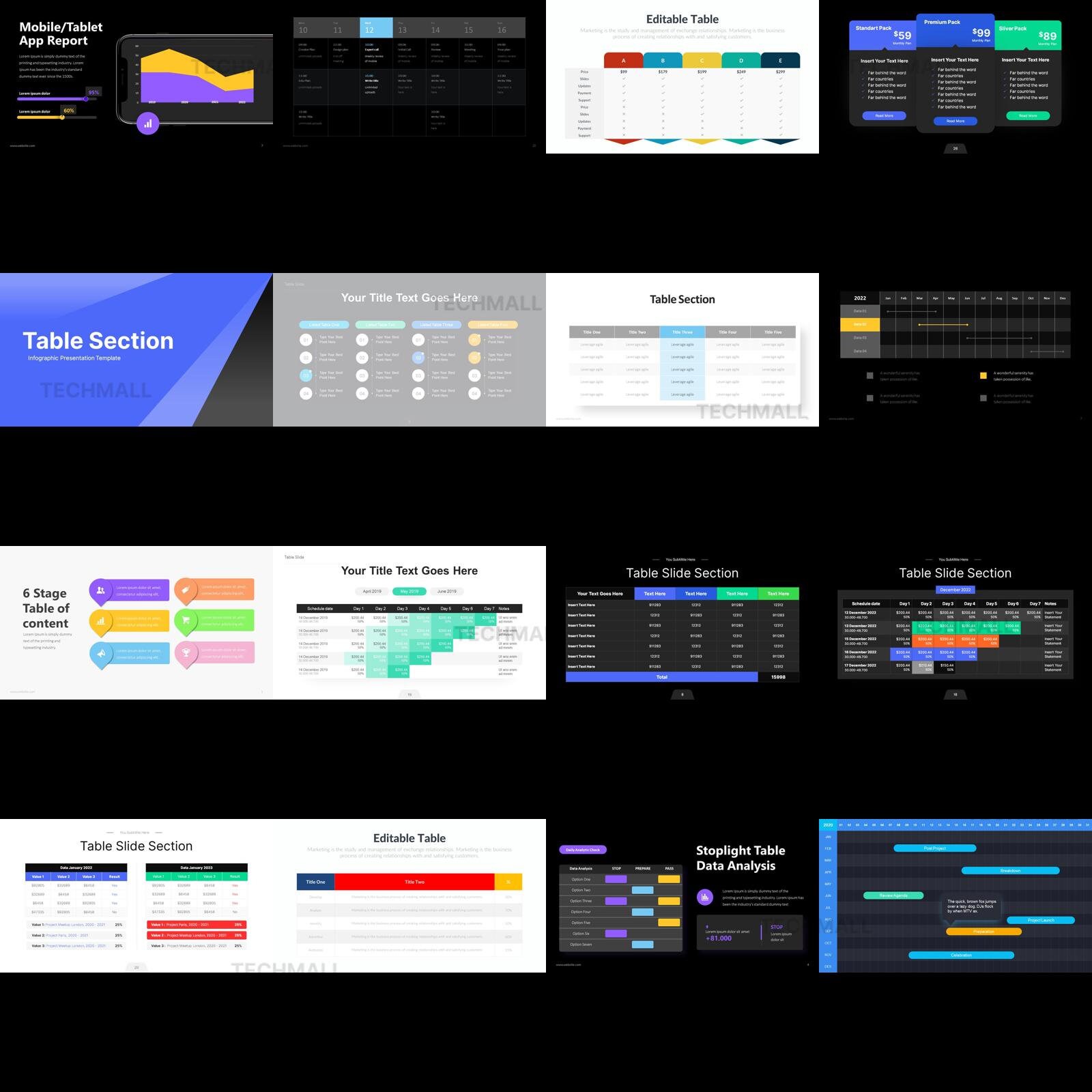 Table Infographics Powerpoint Presentation Template Easy Edit Colorful ...