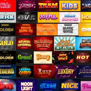 300+ Illustrator Text Effects Bundle: Vector EPS Titles - Etsy