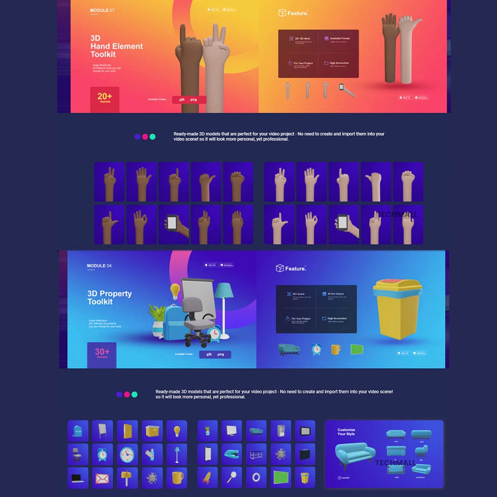 Futuristic 3D Animated Sales Video Powerpoint Template | 3D Video - Etsy