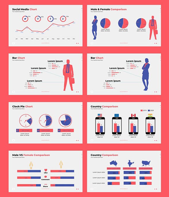 Data Driven Chart and Infographic Powerpoint Template | Excel Editable ...