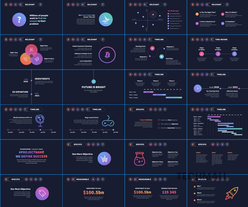 SMART Project Management Powerpoint Template: Customizable Presentation ...
