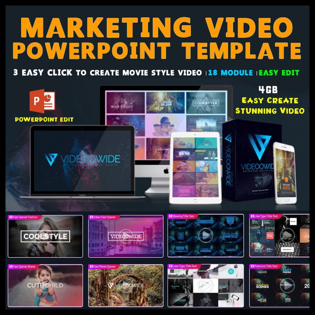 Marketing Video Powerpoint Templates | 18 Modules - Etsy