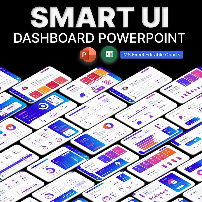 Animated UI Kit Dashboards Powerpoint Presentation Template - Etsy