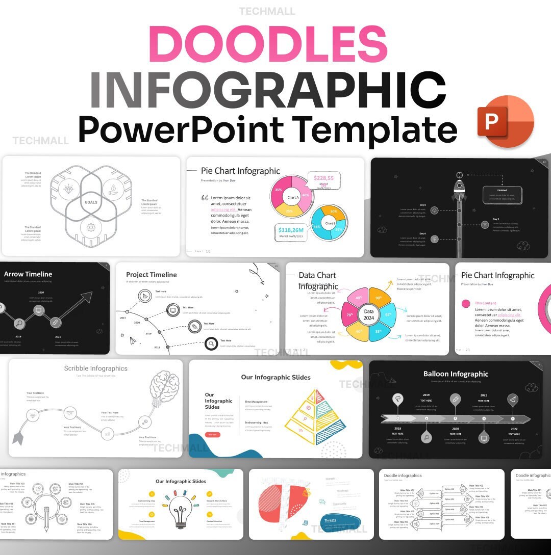 Doodle Infographics Powerpoint Presentation Template - Etsy