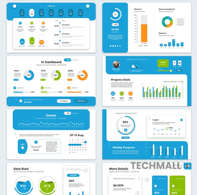 Data Driven UI Dashboards Powerpoint Presentation Template - Etsy
