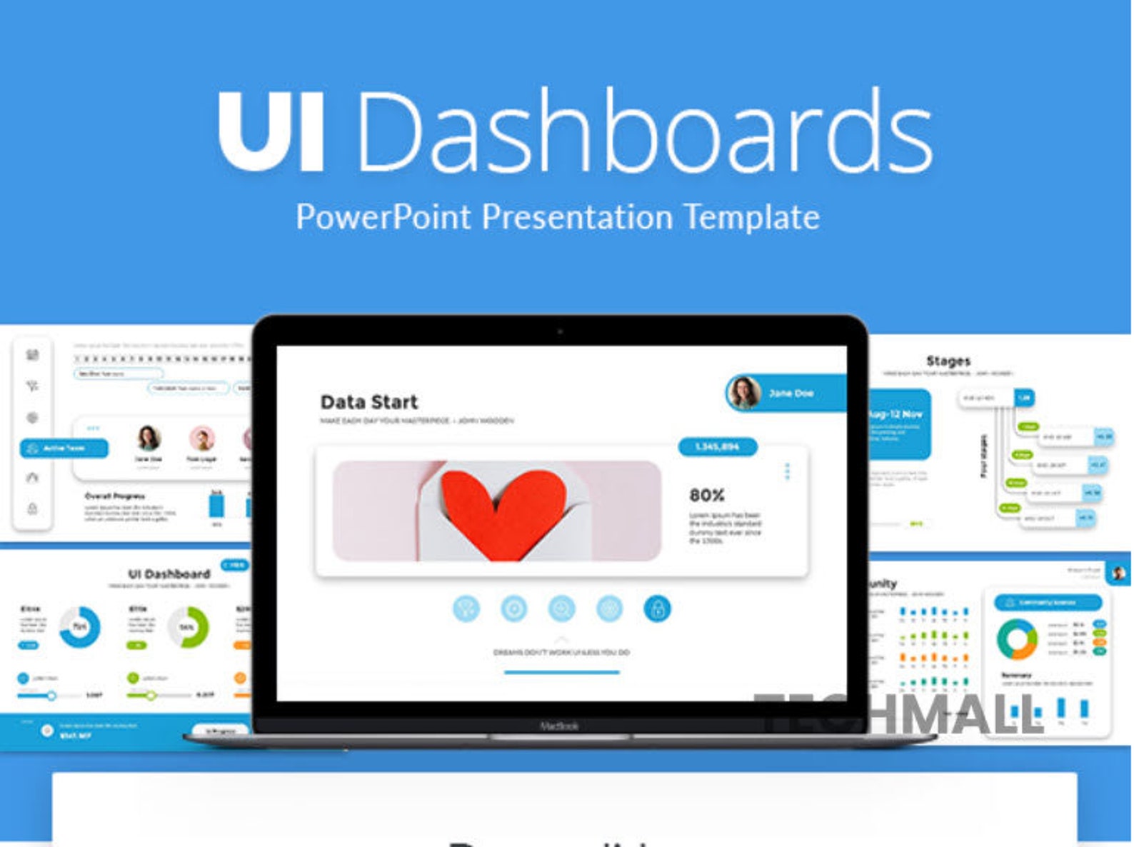 Data Driven UI Dashboards Powerpoint Presentation Template - Etsy