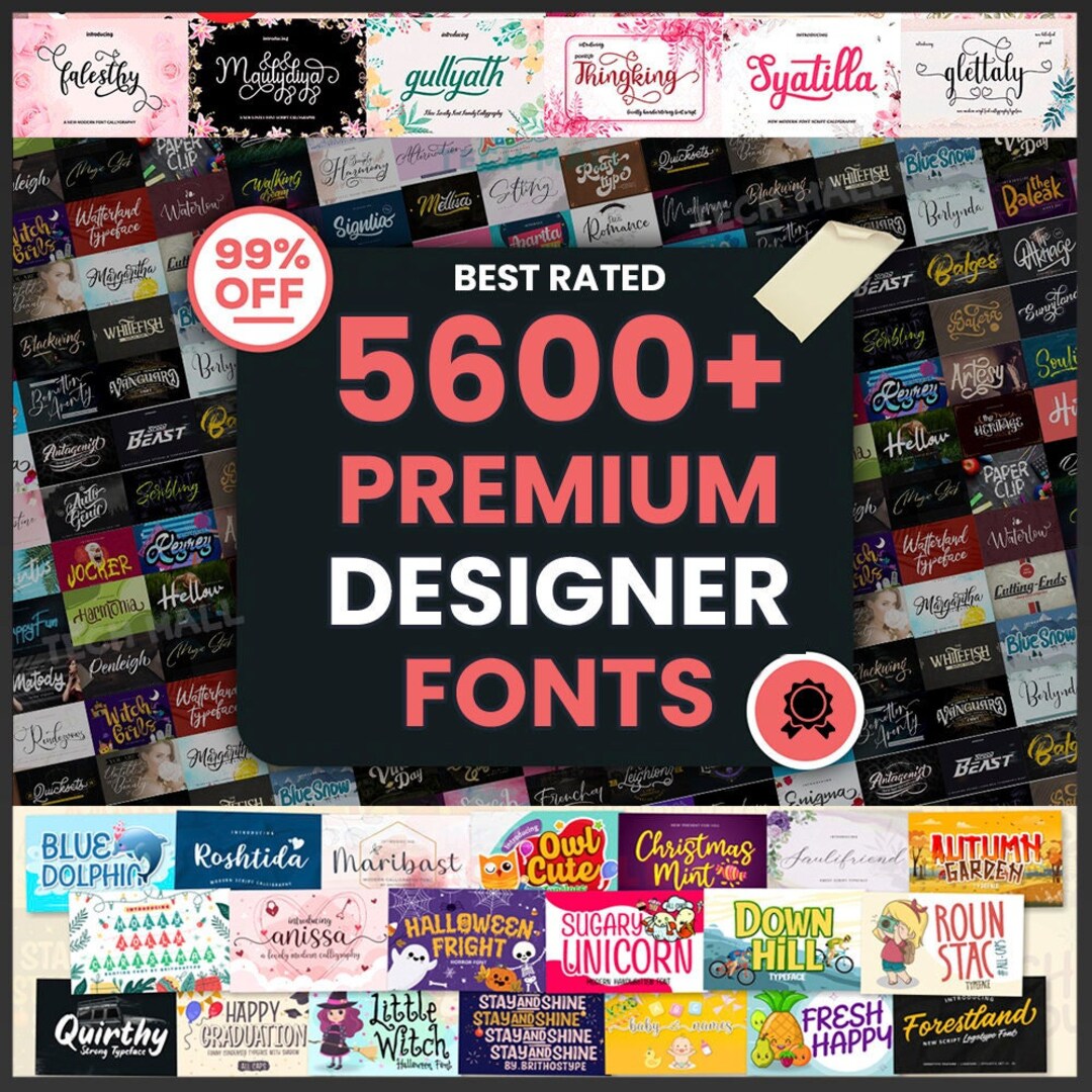 5600+ Premium Designer Fonts Collection (OTF, TTF) - Etsy