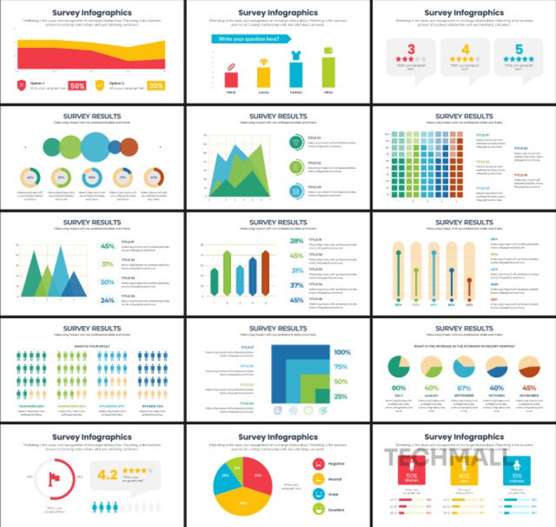 Survey Infographics Powerpoint Presentation Template Easy - Etsy
