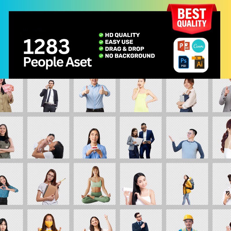 1200 PNG Human Asset Collection for Content Creator Instagram, Canva ...