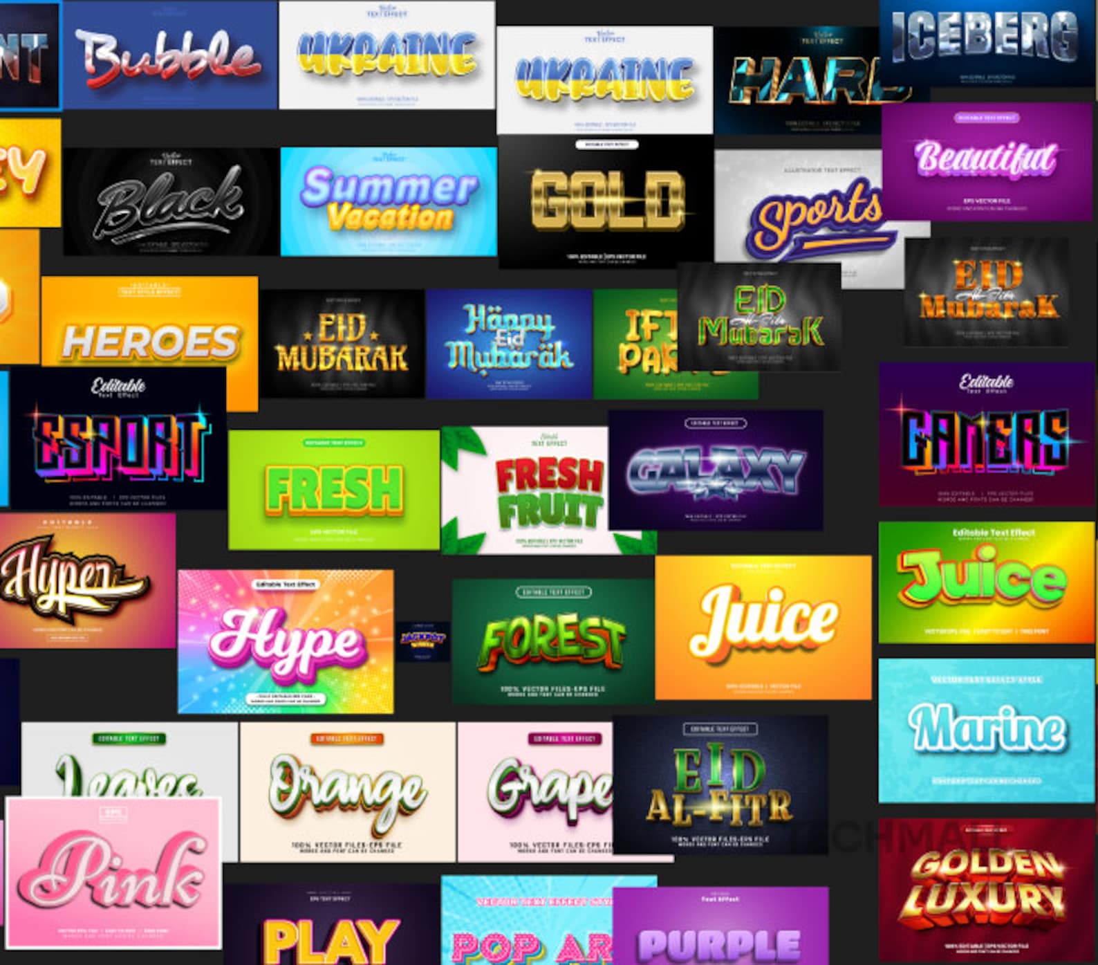 300+ Illustrator Text Effects Bundle: Vector EPS Titles - Etsy
