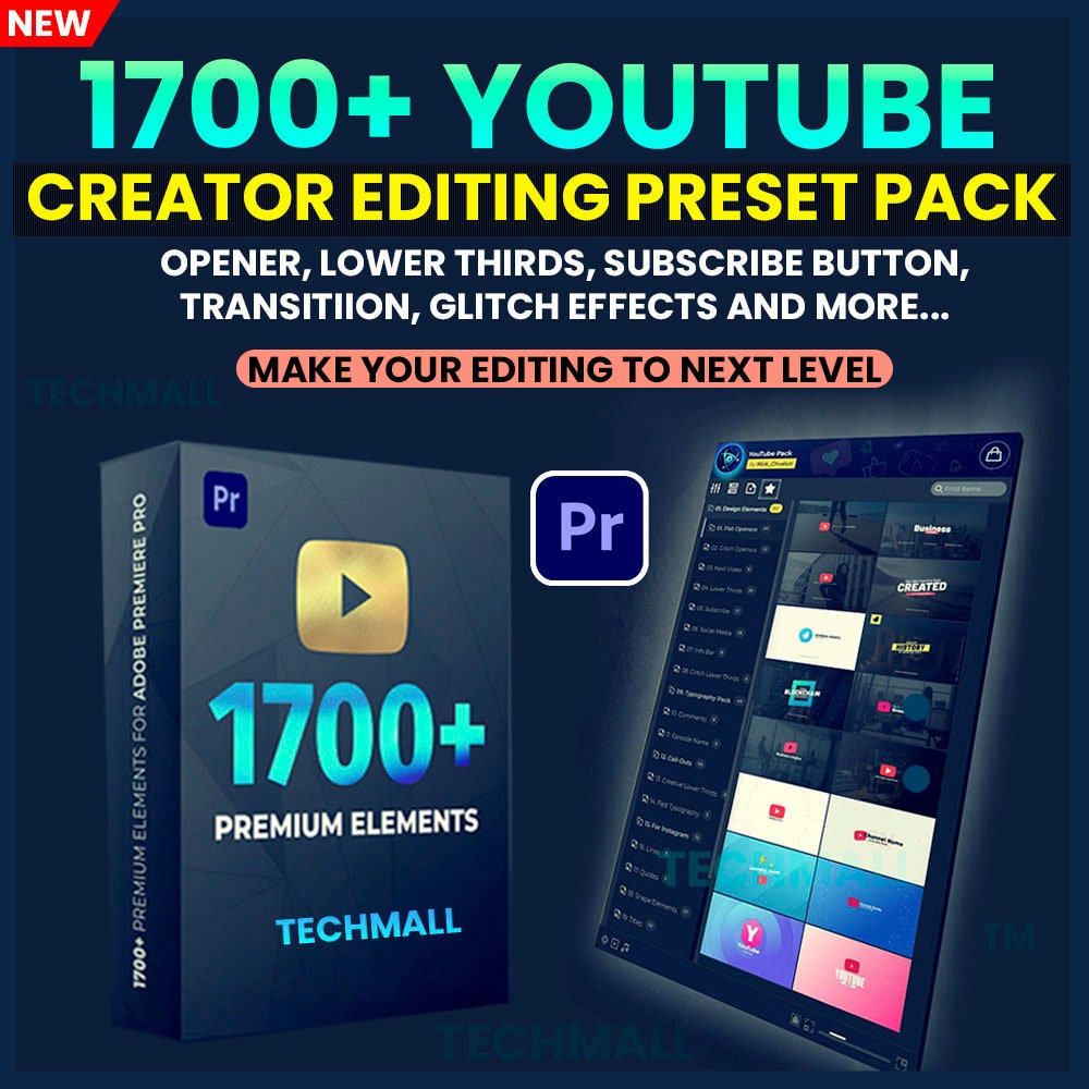 1700 Youtube Video Creator Editing Preset Pack for Premiere Pro - Etsy