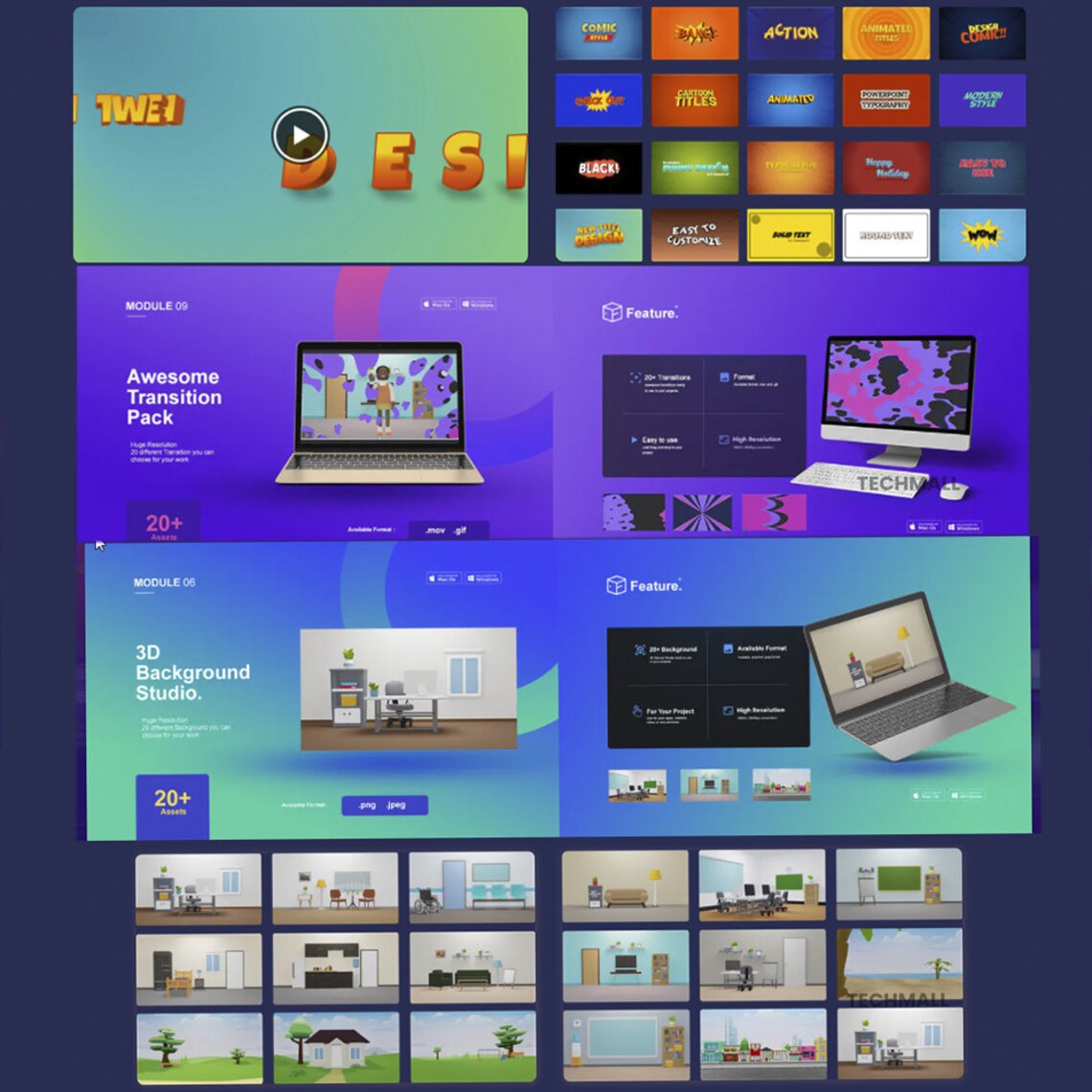 Futuristic 3D Animated Sales Video Powerpoint Template | 3D Video - Etsy