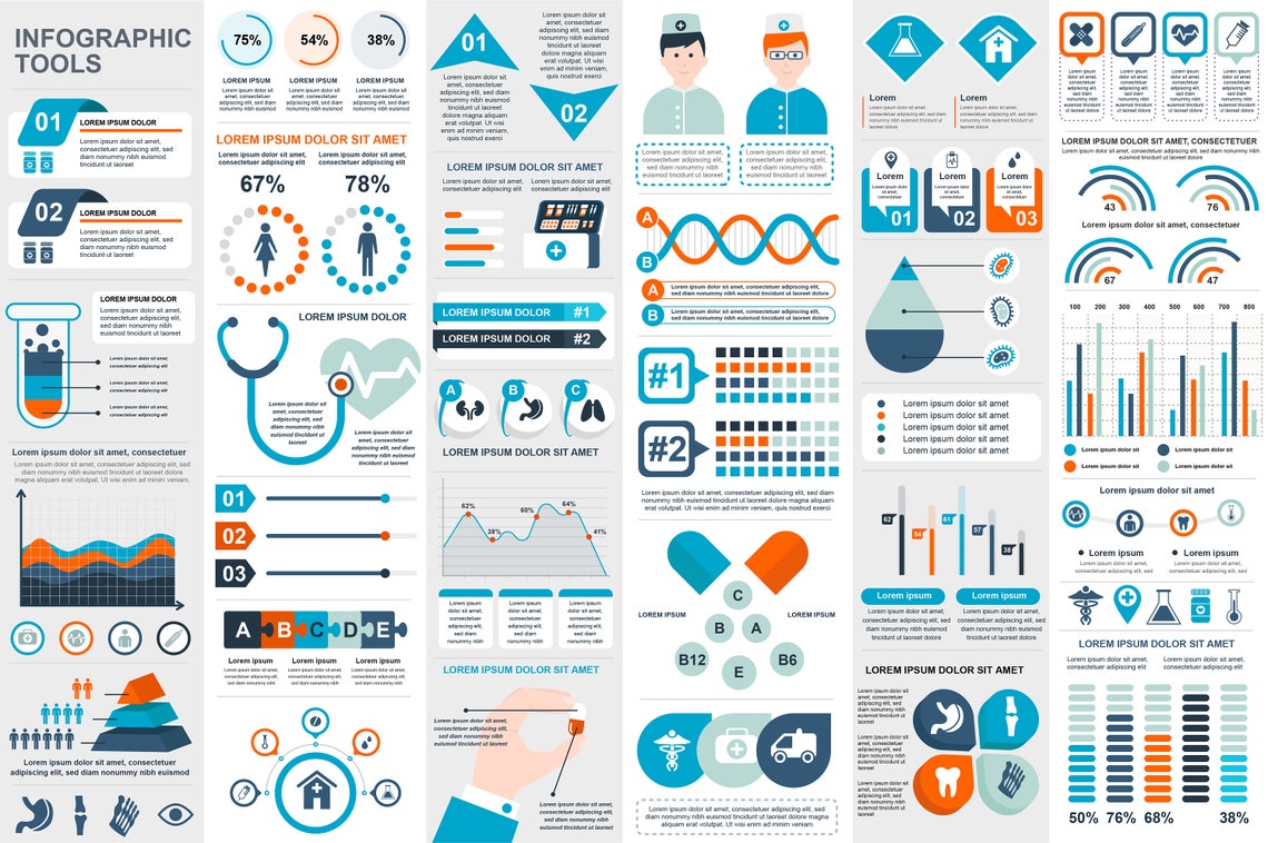 Medical Infographic Premium Editable Template Bundle | 16 Set ...
