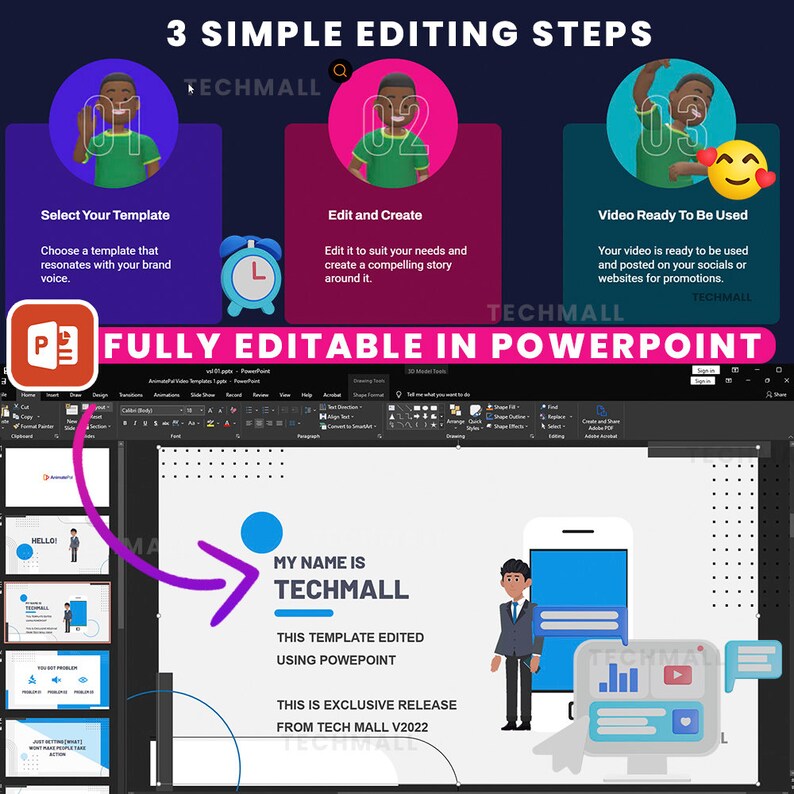 Share: Animated Powerpoint Video Toolkit Template 2022 | Easy Edit - Etsy