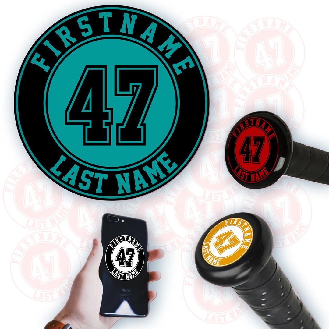 Custom Baseball Bat Knob Sticker: Personalized Player Name - Etsy