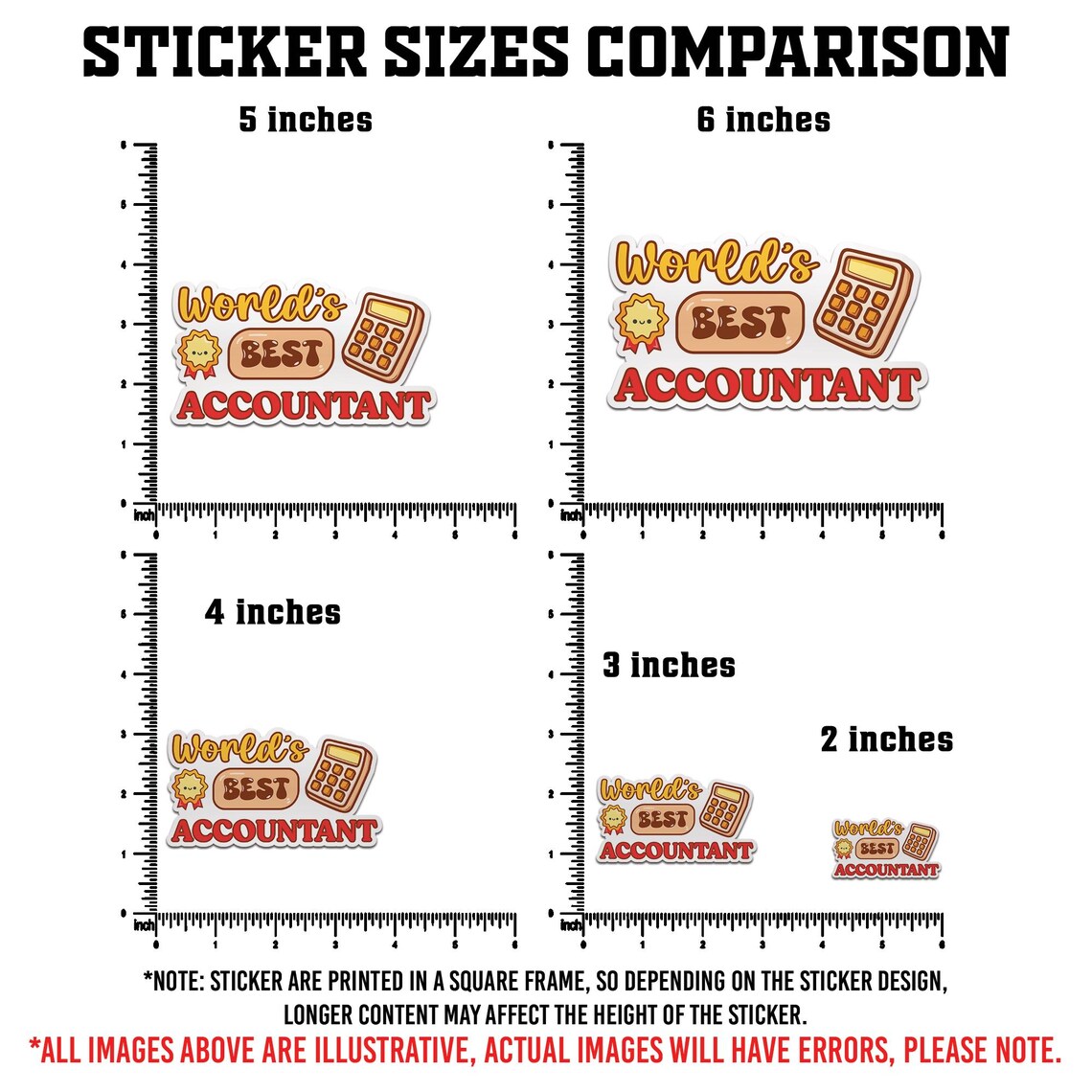 CPA Accountant Sticker Sheet (10 Pcs) - Funny Waterproof Vinyl Decals ...
