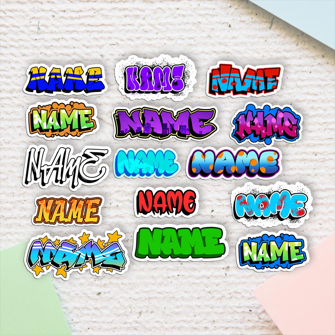 Custom Graffiti Name Sticker: Personalized Water Bottle Decal - Etsy