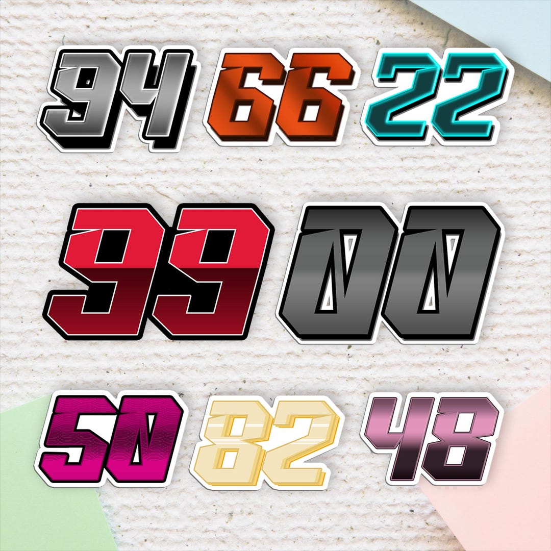 Custom Race Number Stickers: Waterproof Vinyl Decal for Cars, Bikes - Etsy