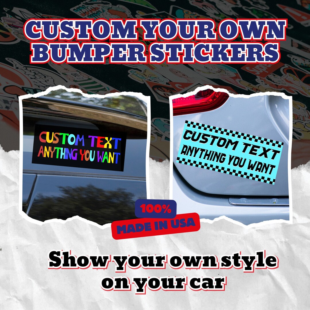 Custom Bumper Stickers, Water Resistant Vinyl Decal Stickers for Car ...