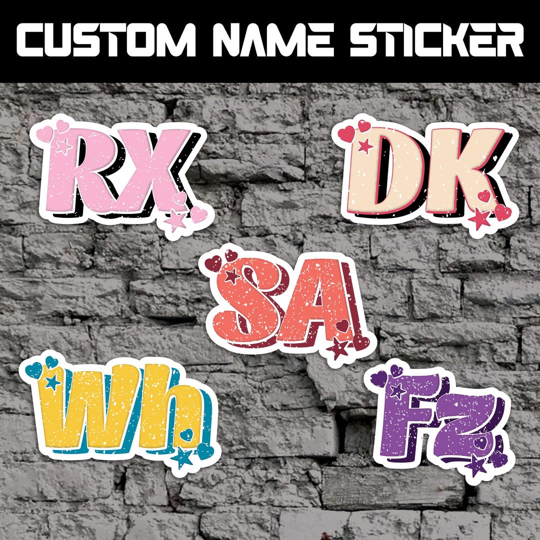 Personalized Name Vinyl Sticker: Custom Monogram Decal for Laptop ...