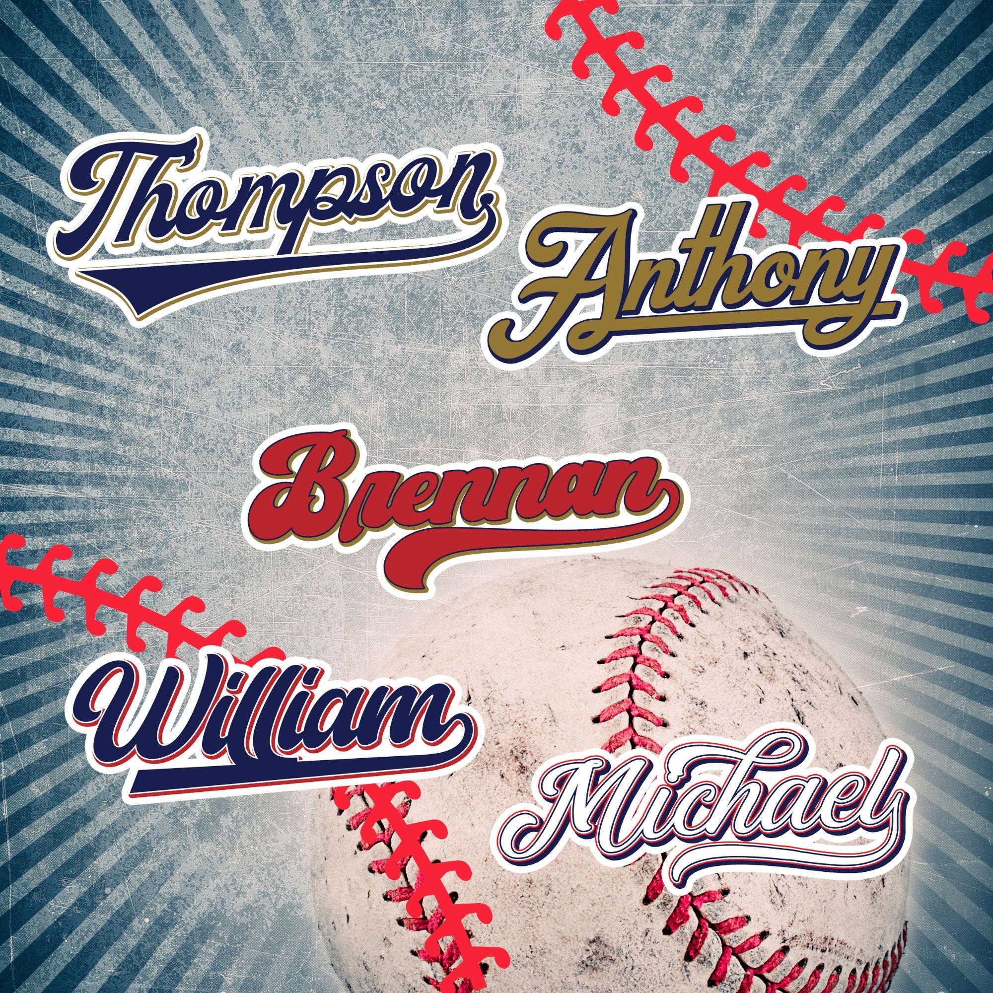 Personalized Baseball Name Sticker: Custom Vinyl Decal for Laptop ...