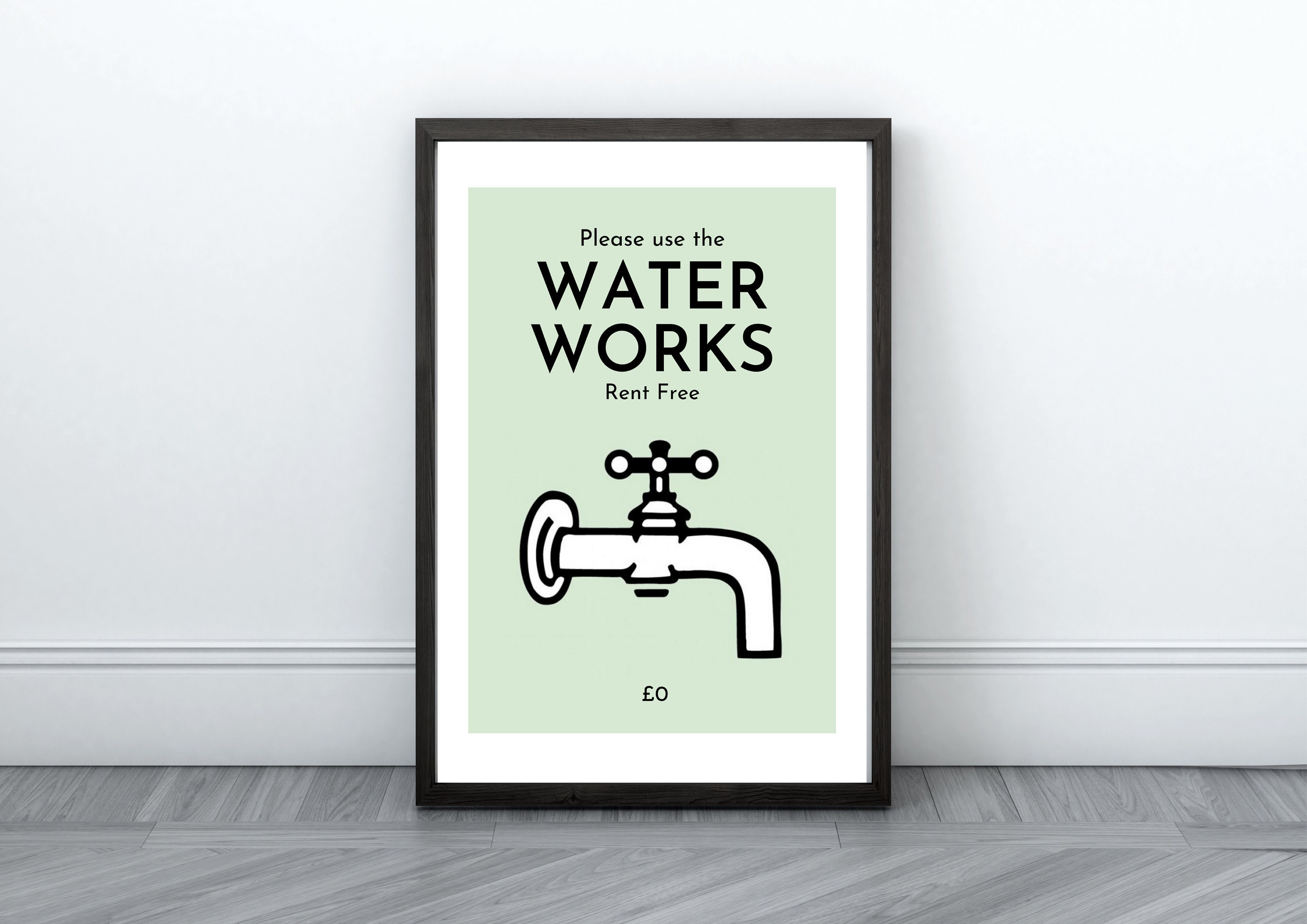 Water Works Monopoly Inspired Bathroom Print A4 A3 - Etsy UK