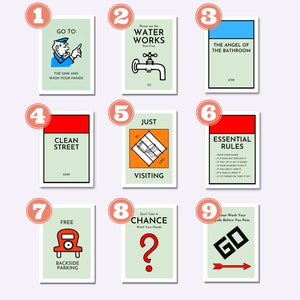 Collection of Monopoly Inspired Bathroom Prints A4 - Etsy UK