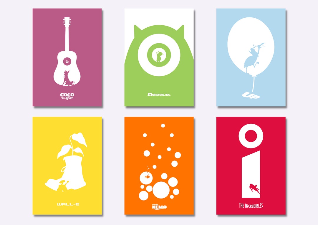 Collection of Pixar Prints Art Child's Kids Bedroom Playroom - Etsy UK