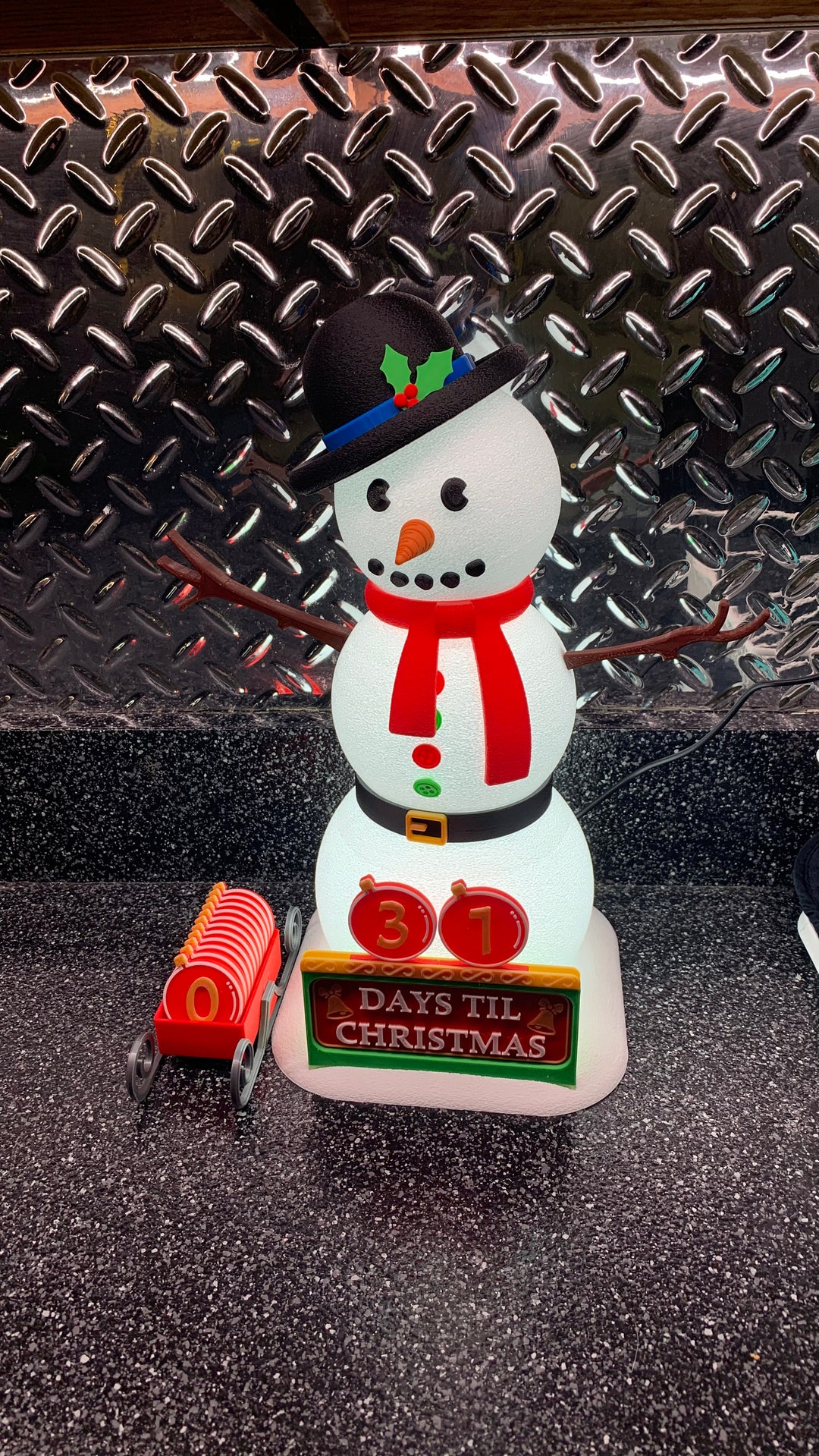 Snowman Christmas Countdown/advent Calendar With USB Light - Etsy