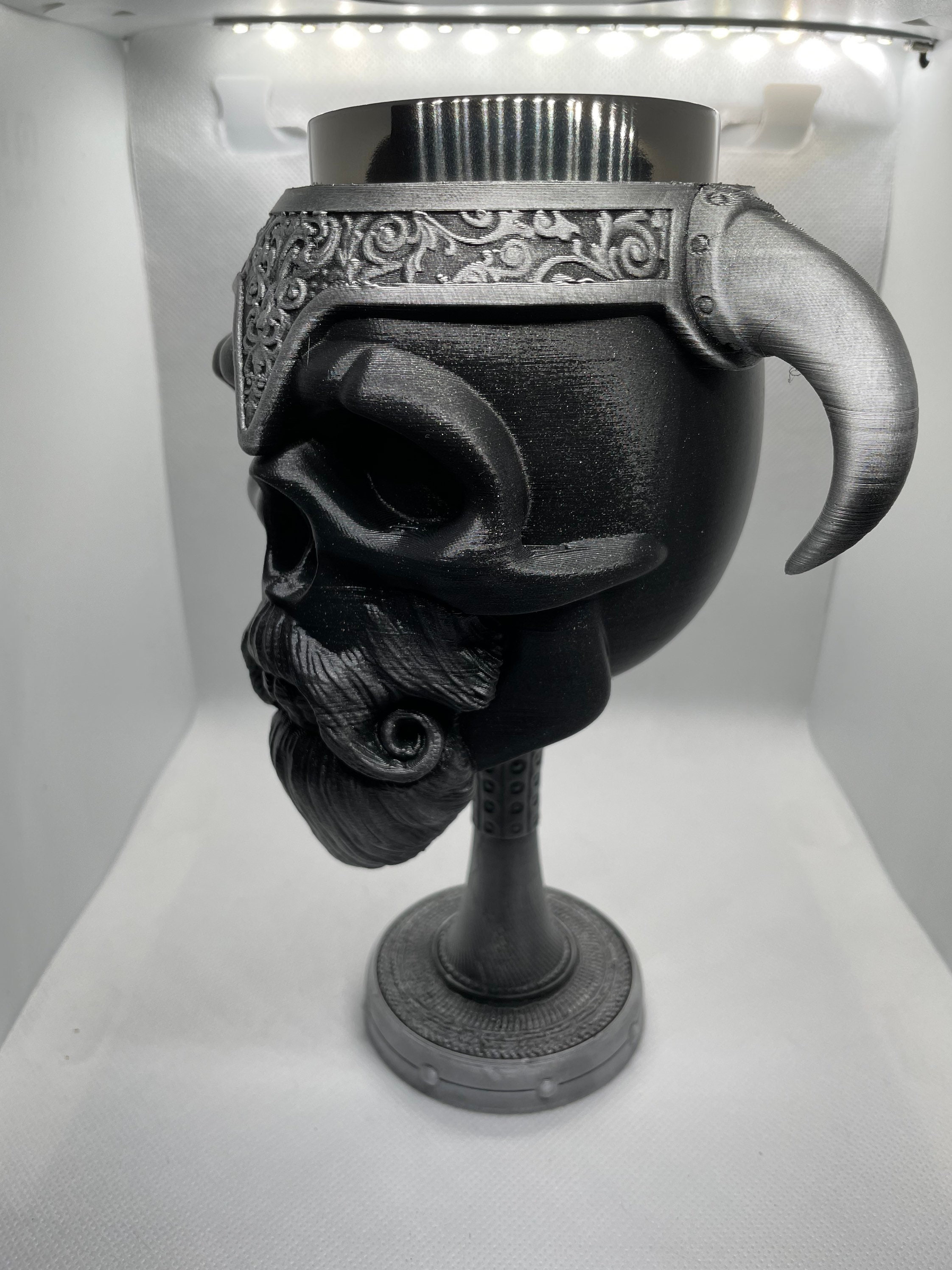 3D Printed Skull Chalice With Insert Hand Painted - Etsy