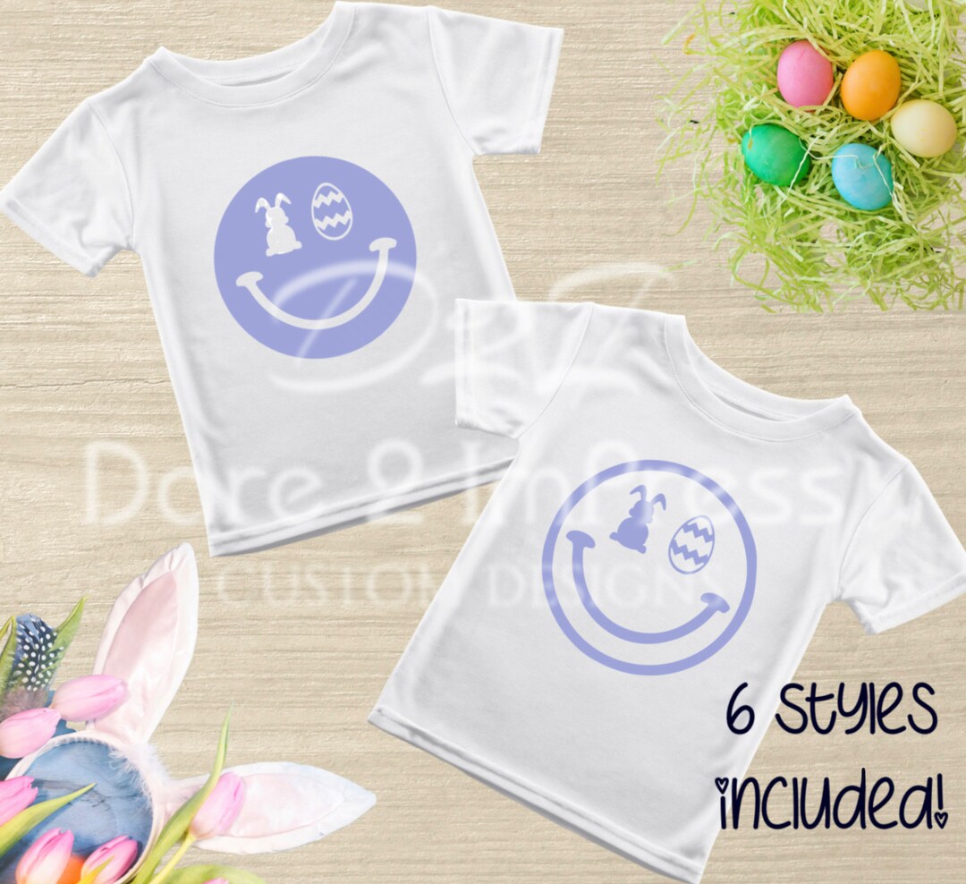 Easter Smiley Face SVG PNG: Bunny & Egg Designs (digital Download) - Etsy
