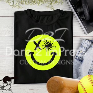 Softball Smiling Face, Softball. Sports. 5 Styles Included. Svg, PNG ...
