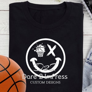 CUSTOM - Basketball Smiley-white. SVG & PNG Design. Instant Download ...