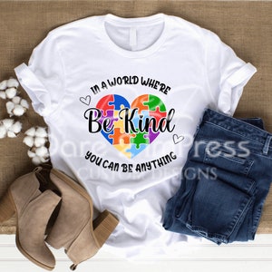 Autism Awareness. Be Kind. Autism Puzzle. Autism SVG. SVG, PNG Digital ...