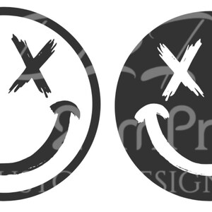 Smiley X (2 Styles Included). Smiley. Smile. SVG, PNG Digital File ...