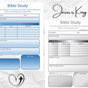 Bible Study Pages (6 Pages). Faith. Jesus. Worship. PNG, JPG Digital ...