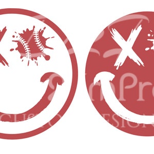 Baseball. Baseball Smiling Face (2 Styles). SVG, PNG Digital File ...