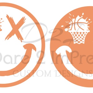 Basketball. Basketball Smiling Face (2 Styles). SVG, PNG Digital File ...
