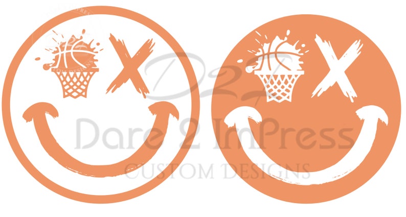 Basketball. Basketball Smiling Face (2 Styles). SVG, PNG Digital File ...