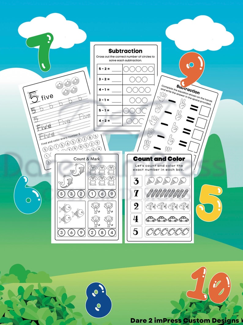 Worksheets for Preschool and Kindergarten. Learn Your Numbers - Etsy