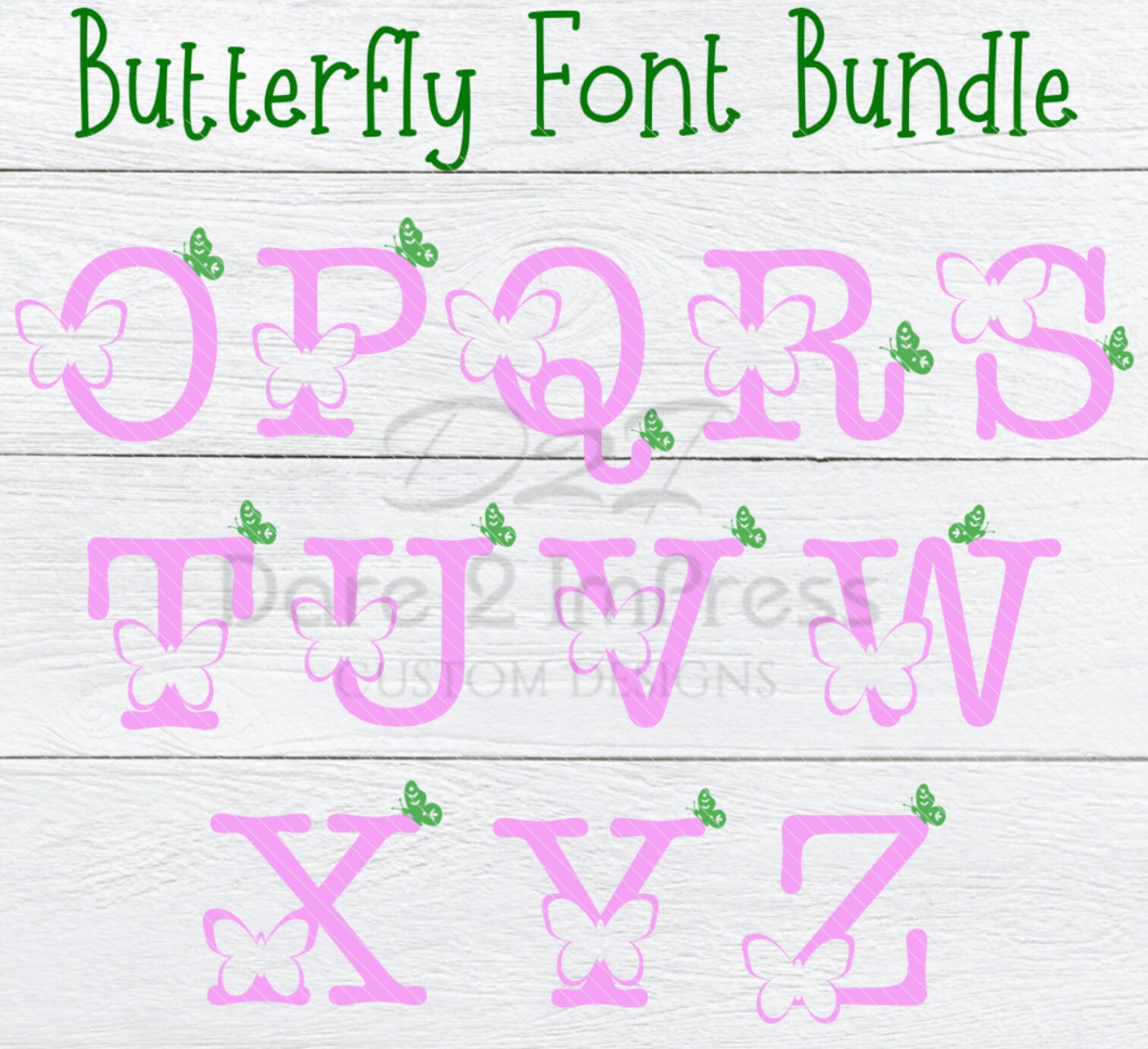Butterfly Font Bundle A-Z. Fonts. Alphabet. Monogram. SVG - Etsy