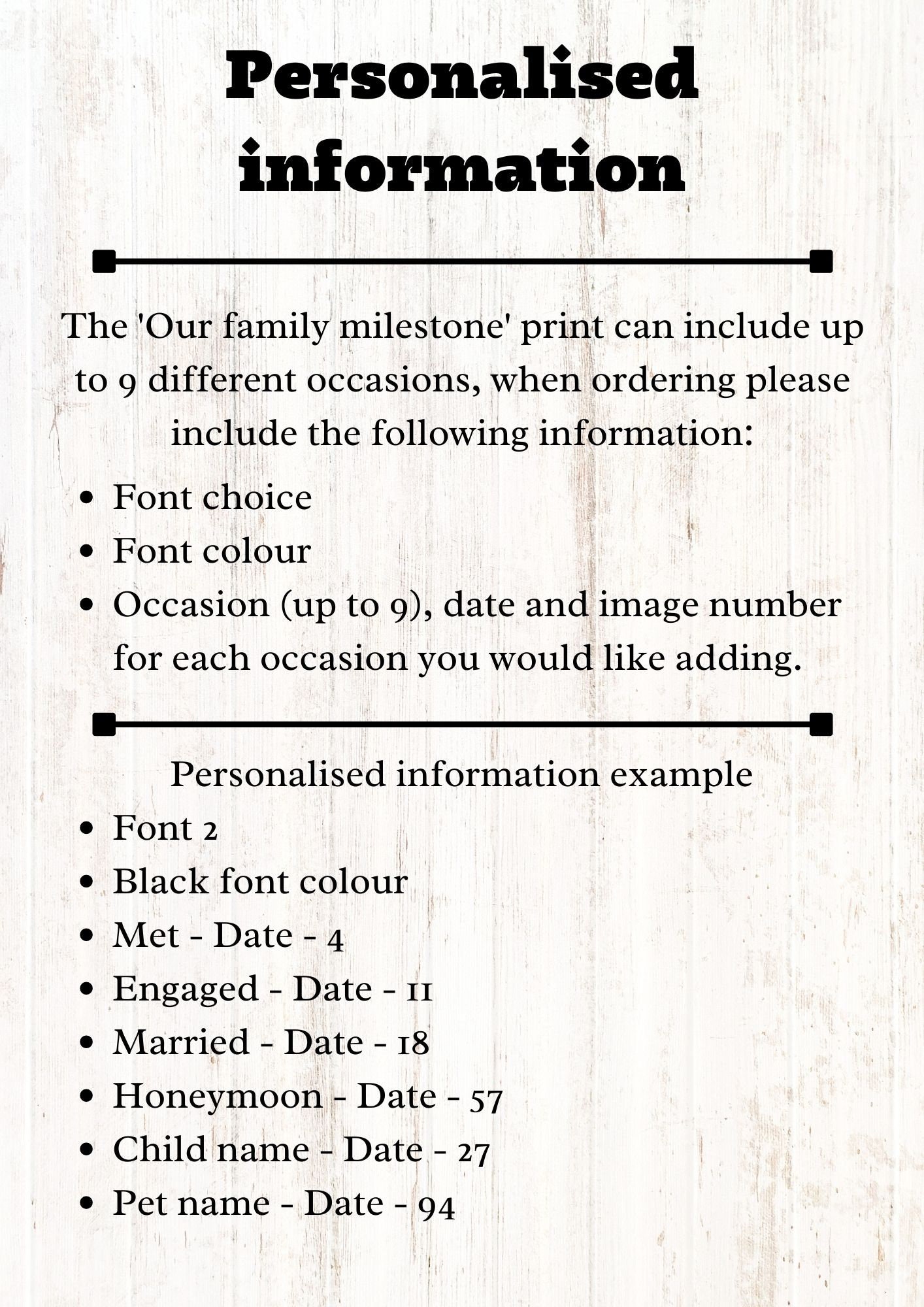 Custom Family Print | Milestones, Paper Anniversary, Journey, Story ...