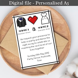 Pixel Wedding Bundle - Save the Date, Invites, RSVP - Fun, Geek, Nerd ...
