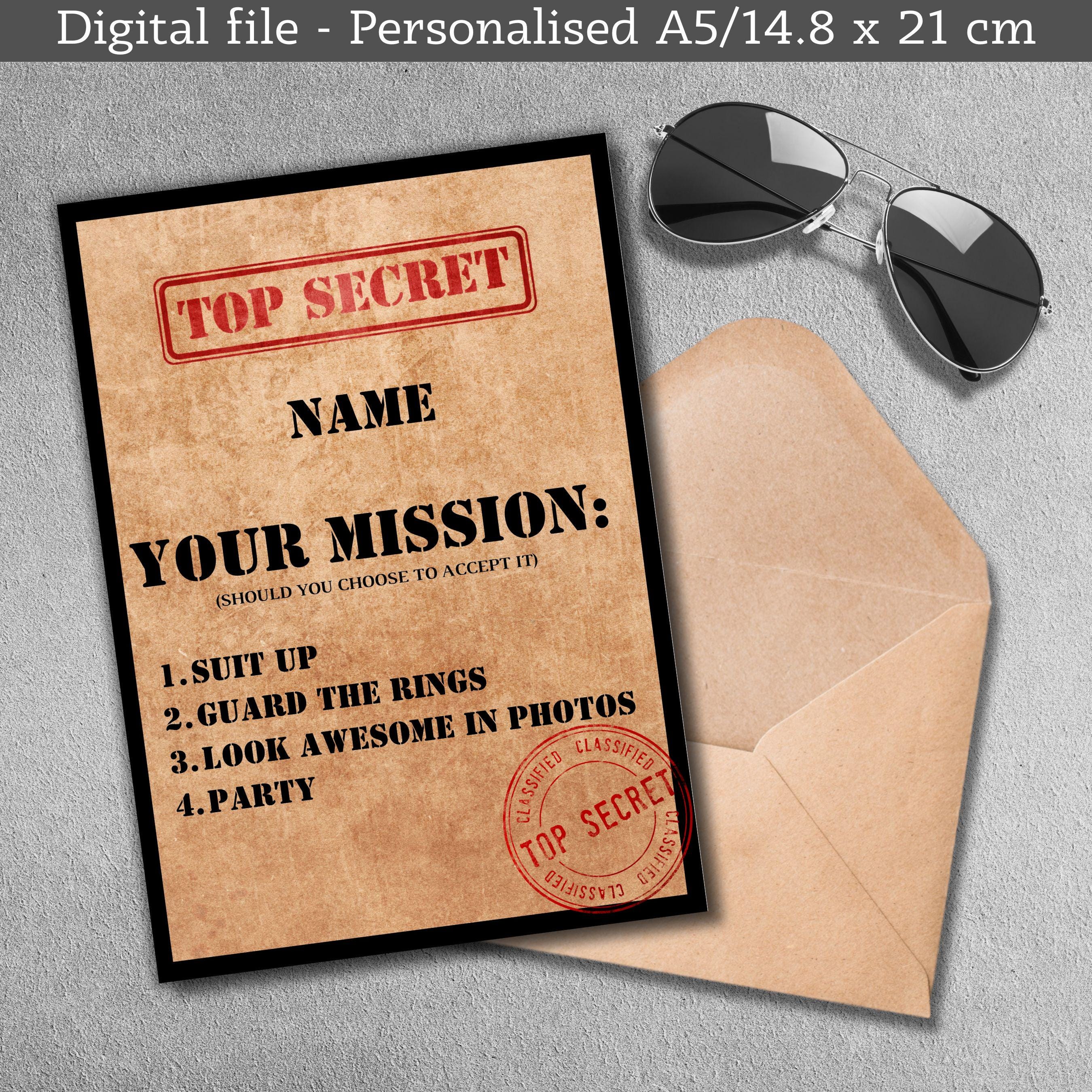 Personalised Top Secret Will You Be Our - Ring Bearer, Page Boy ...