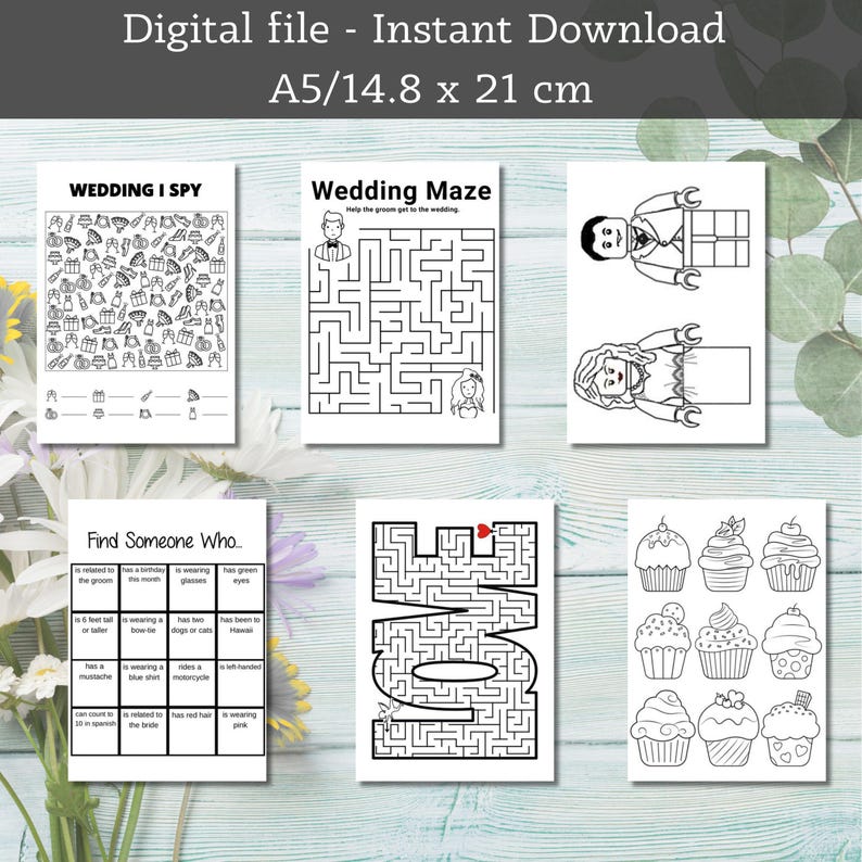 Kids Wedding Activity & Colouring Sheets - Children, Entertainment ...