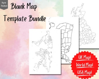 Blank World Map Download - Etsy