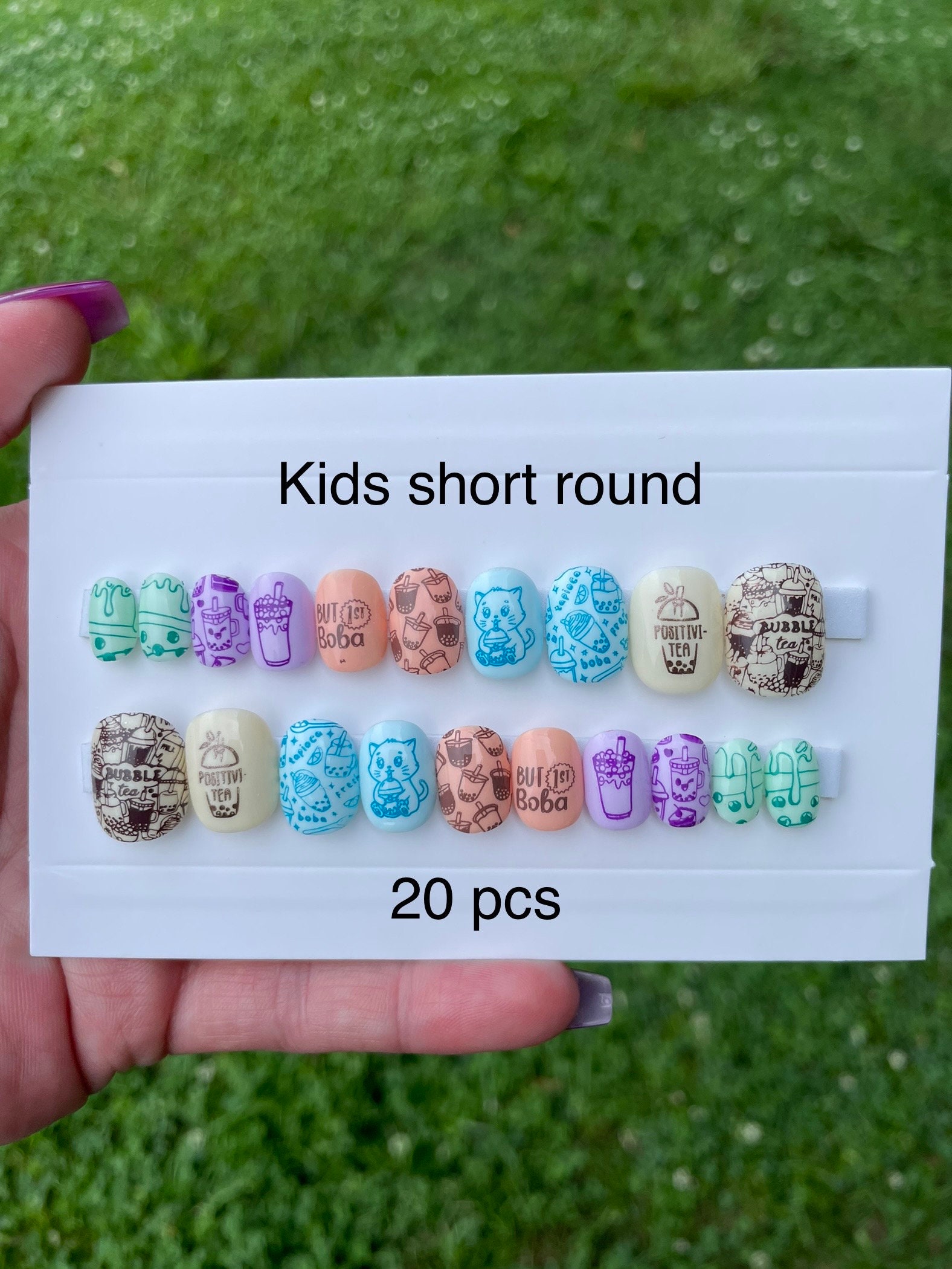 Kids, Girls, Little Girls, Press on Nails, Kids Mani, Boba Tea, Nails ...