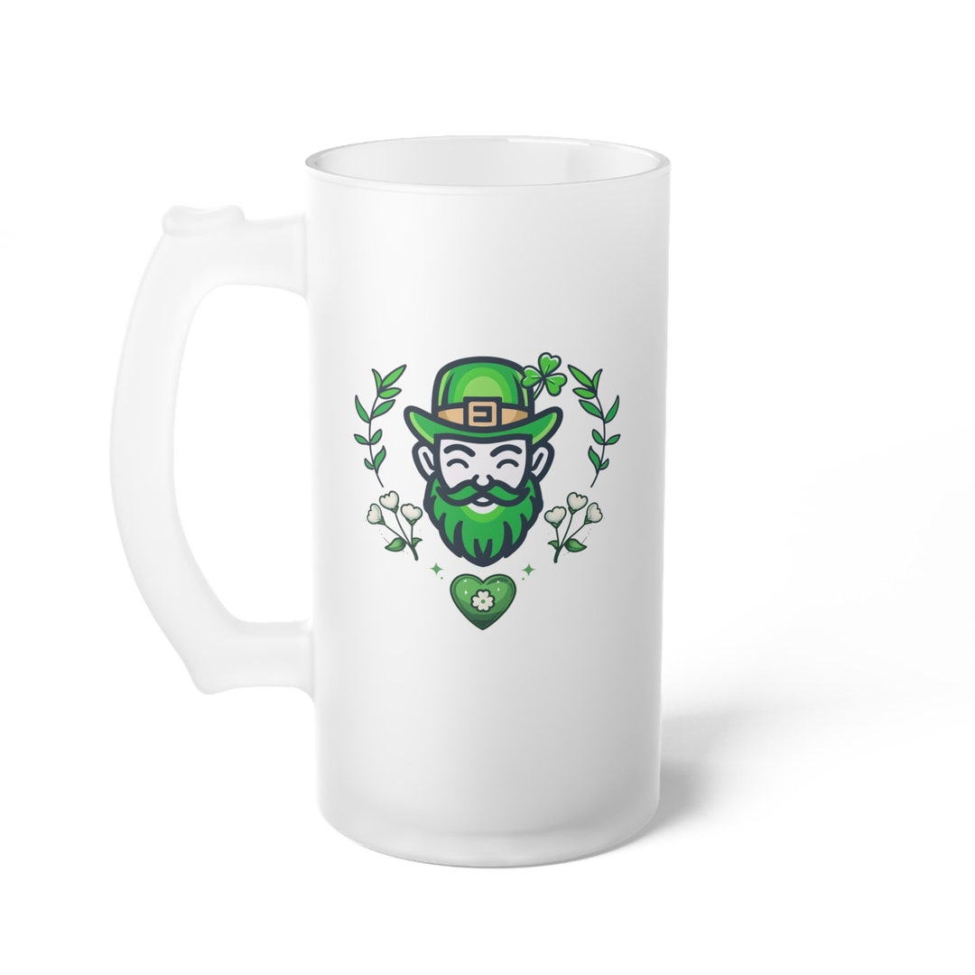 Cute St. Patrick's Day Frosted Glass Beer Mug - Etsy