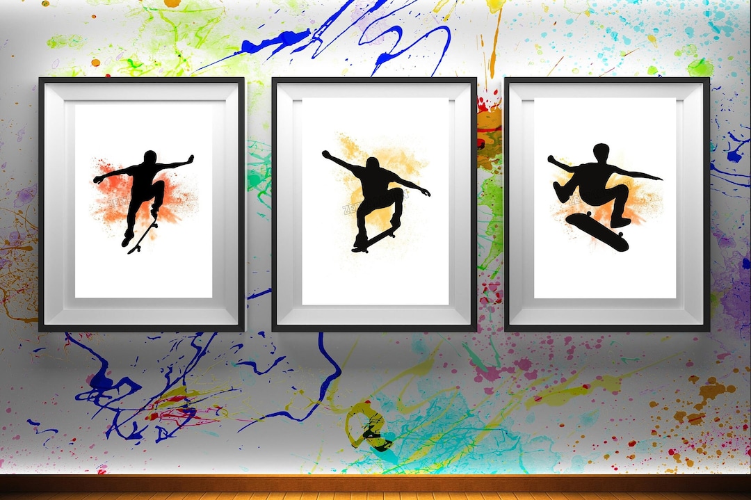 Skateboard Poster Set of 3, Trendy Wall Art Decor, - Etsy