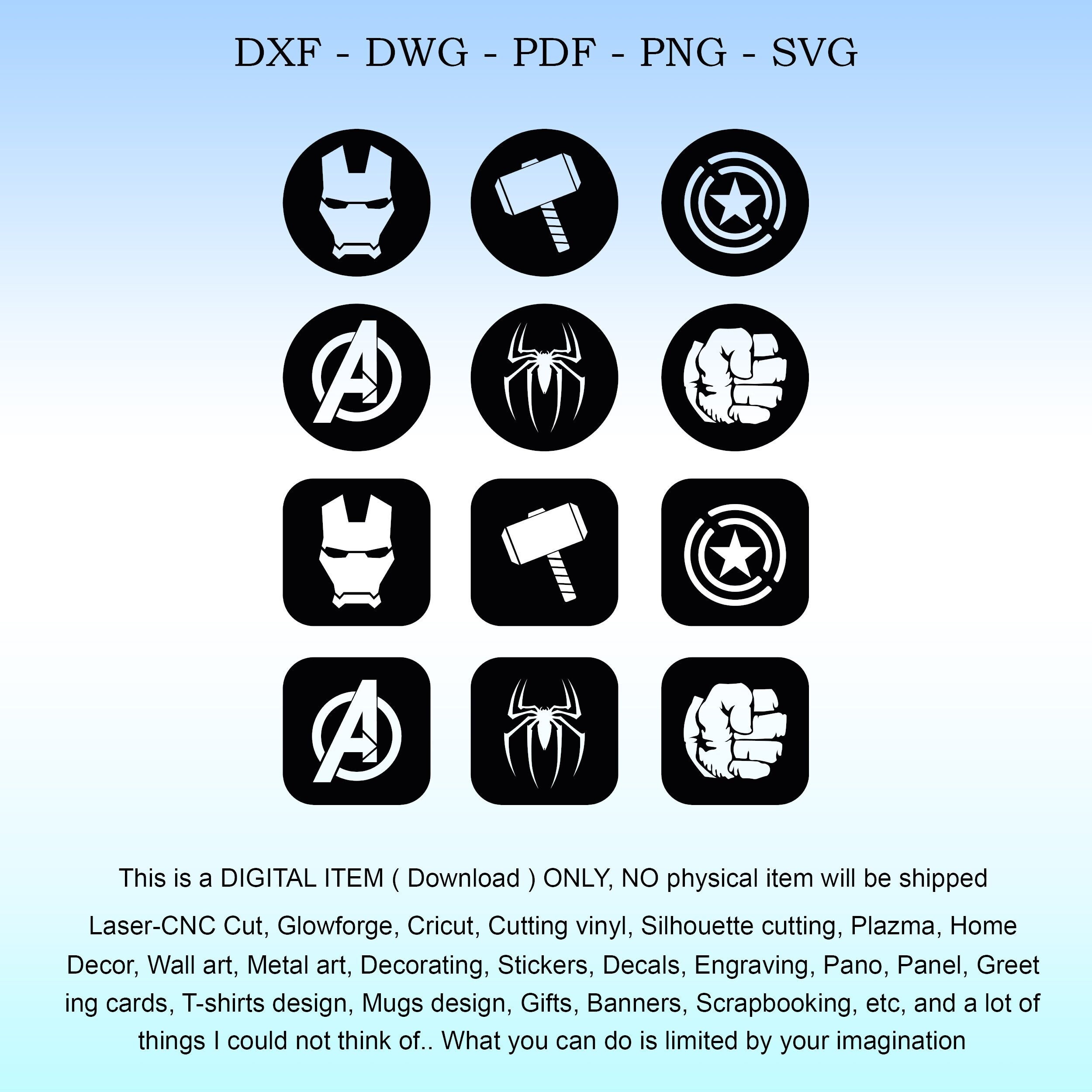 Avengers Svg Dxf Vector Clipart Marvel Symbols Logo Cut